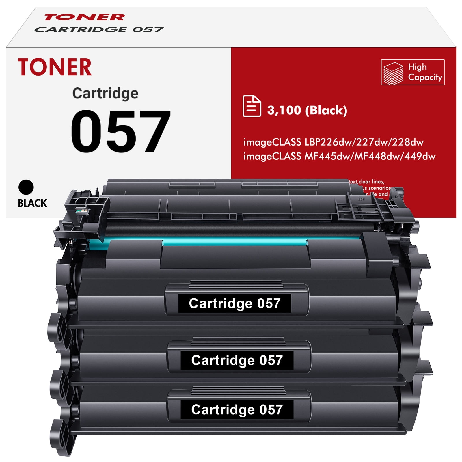 057 057H Black Toner Cartridge High Yield|Compatible for Canon 057 057H ...