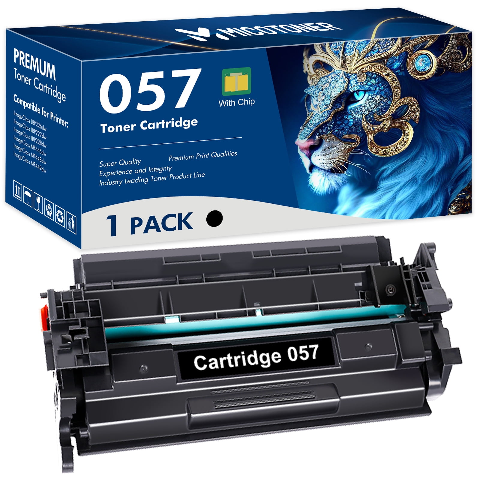 057 057H CRG057 1-Pack Compatible Toner Cartridge with Chip for Canon ...