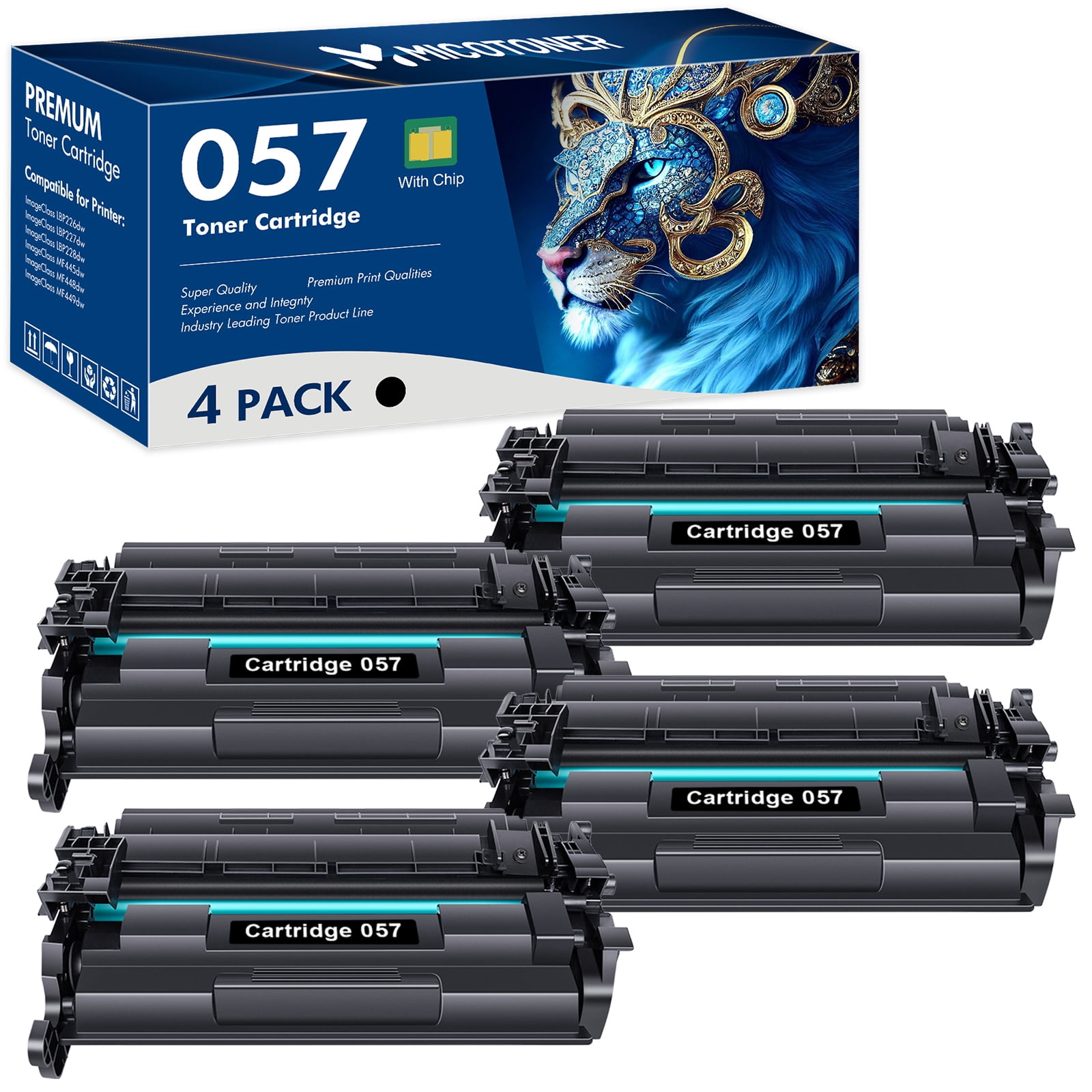 MICOTONER Compatible Canon 057H Black Toner Cartridge, 4-Pack, 3,100 ...