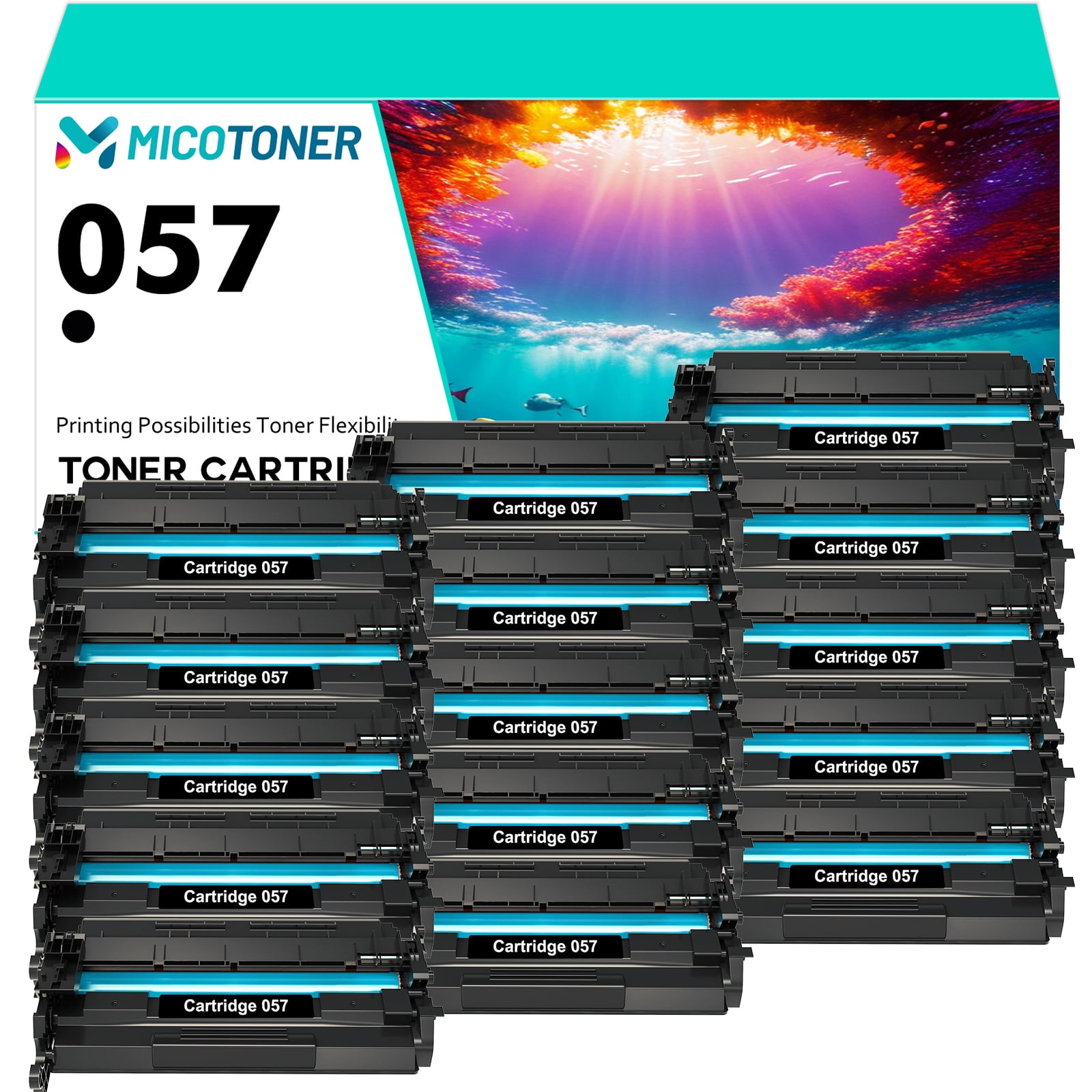 057 CRG057 057H 15-Pack Compatible Toner Cartridge with Chip for Canon ...