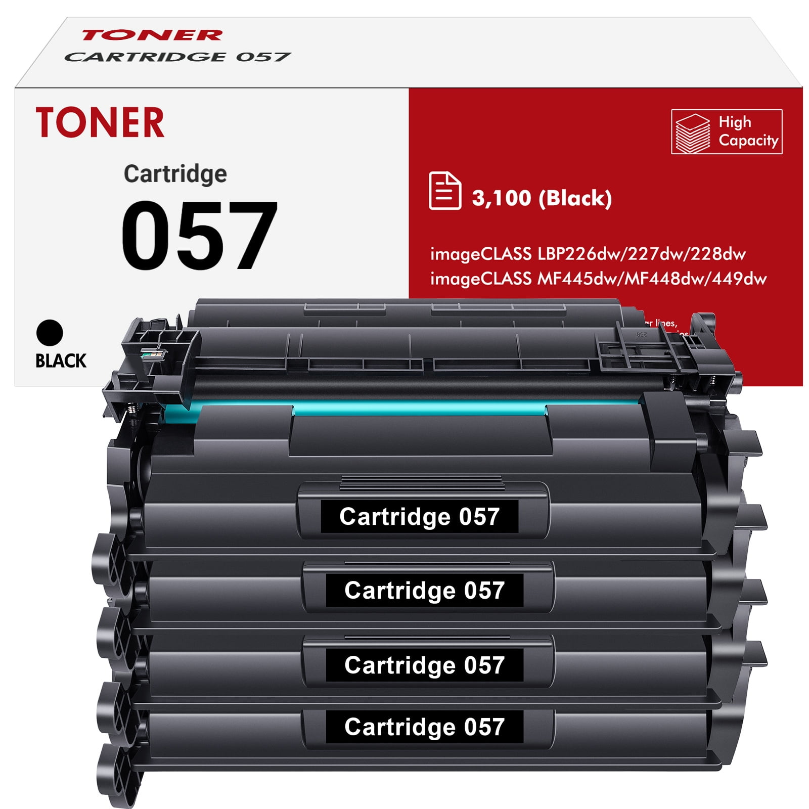 057 Toner Cartridge High Yield Compatible for Canon 057 057H Black ...