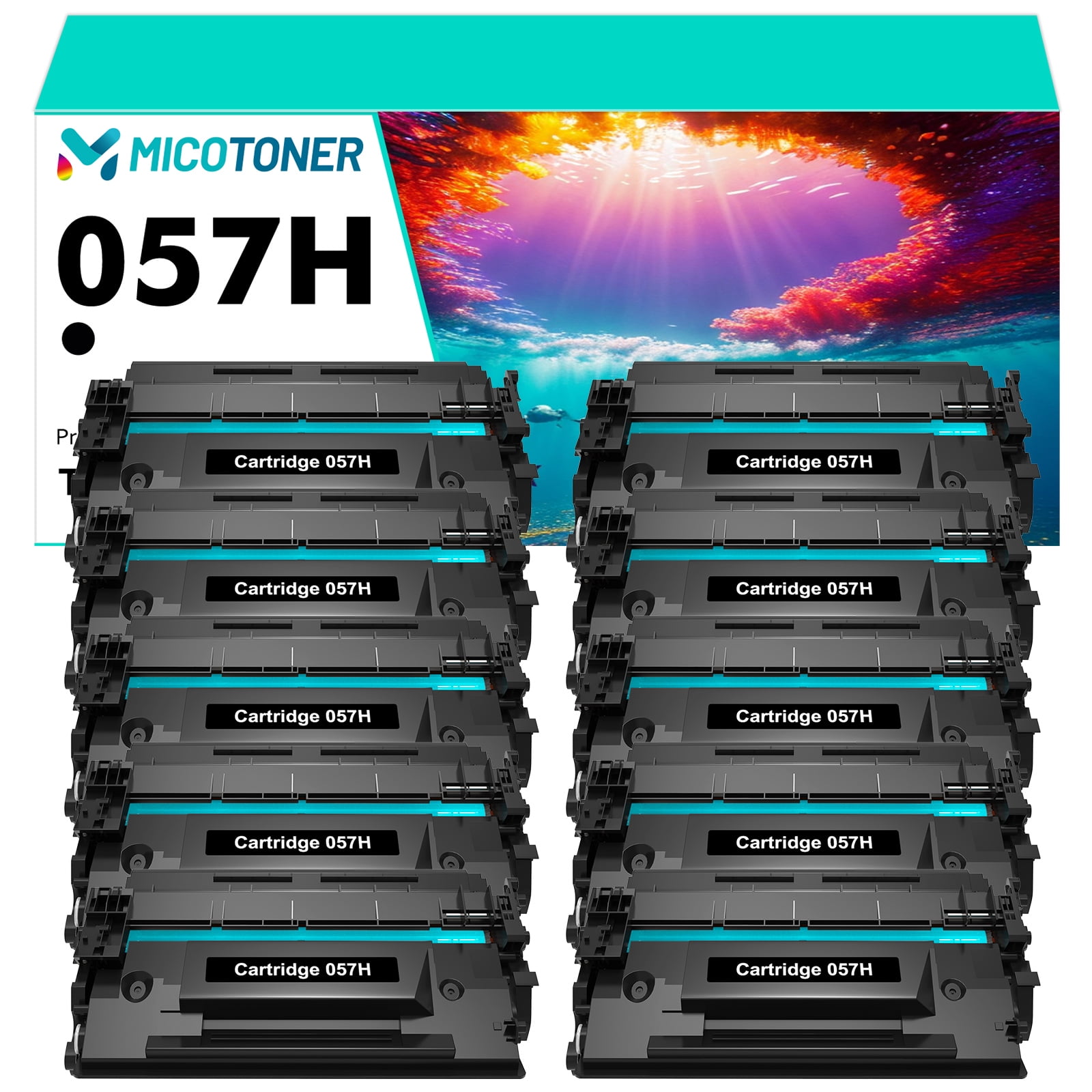 057H 057 CRG057 10-Pack Compatible Toner Cartridge with Chip for Canon ...