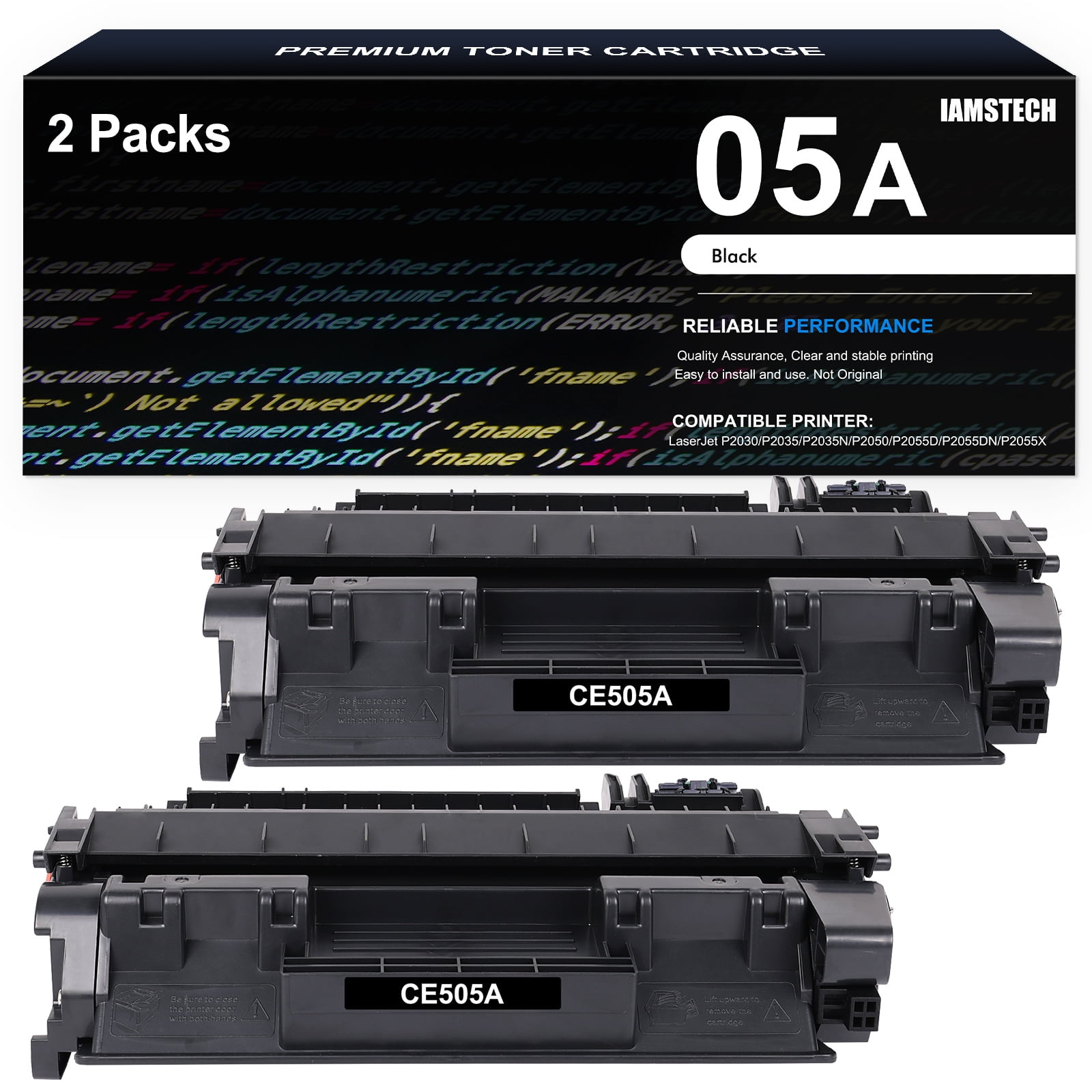 05A Toner Cartridge Black 2 Pack | With Chip Compatible for HP LaserJet ...