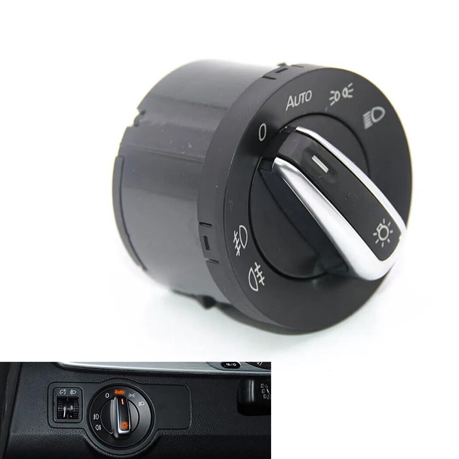 06-09 Chrome Euro Headlight AUTO Switch For VW Golf GTI MK5 MK6 Jetta ...