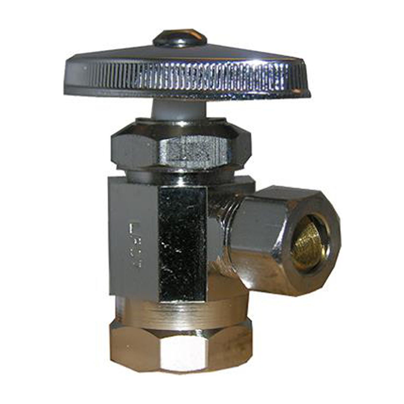 06-7203 Angle Stop Valve, Chrome, 1/2 In. Female Pipe Thread Inlet x 3/ ...