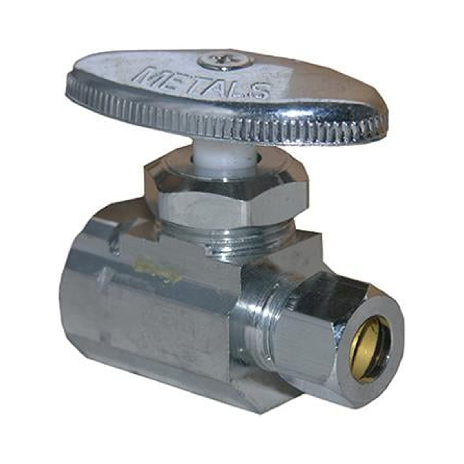 06-7273 Straight Valve, Chrome 1/2 In. Female Pipe Thread Inlet x 3/8 ...