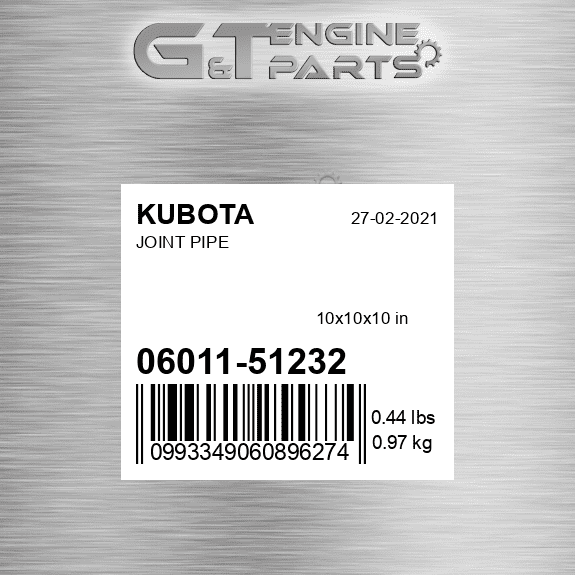 06011-51232 JOINT PIPE fits KUBOTA (New OEM) - Walmart.com