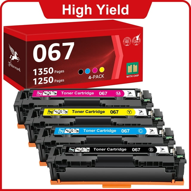 067 067H MF656Cdw Toner Cartridge 4 Pack Set Compatible Replacement for Canon 067 for Canon ...