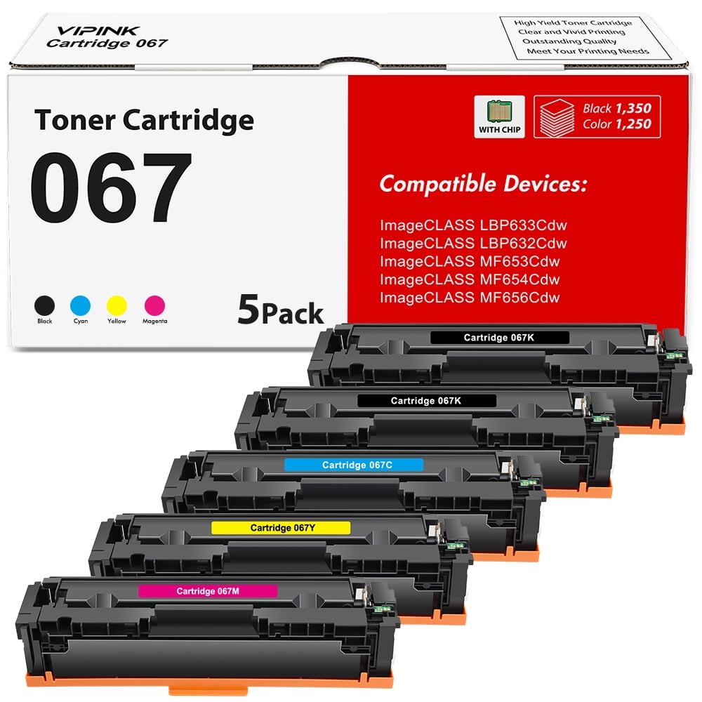 Canon 067 067H Toner Cartridge 5-Pack for imageCLASS MF656Cdw, MF654Cdw ...