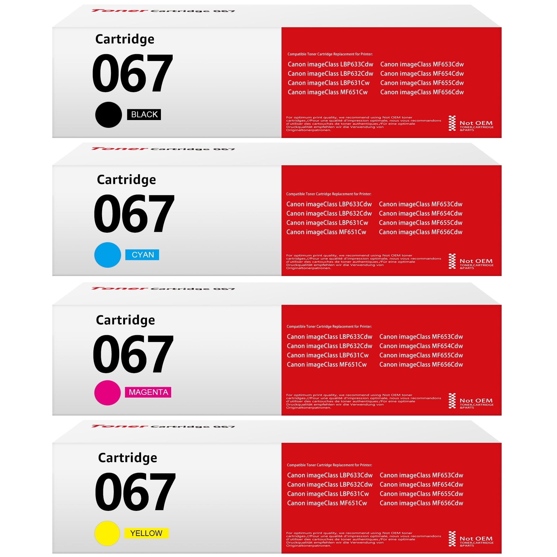 Denvoer Canon 067 Toner Cartridge Set Compatible with imageCLASS ...
