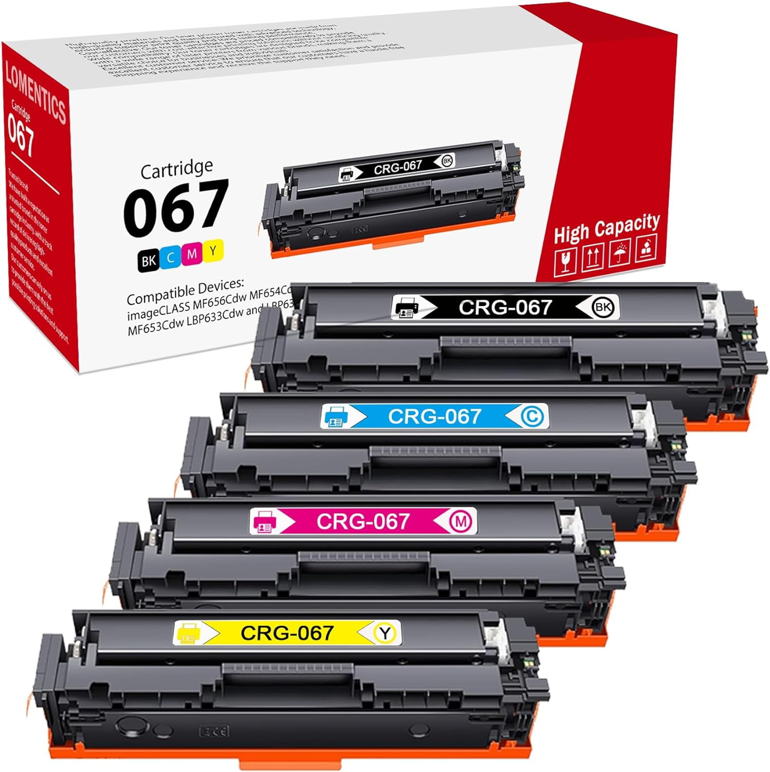 067 (Black Cyan Magenta Yellow, 4 Pack) Toner Cartridge Replacement for ...