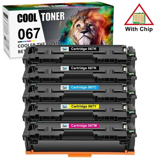 067 Toner Cartidge 5-Pack Compatible for Canon 067 067H CRG-067 ...