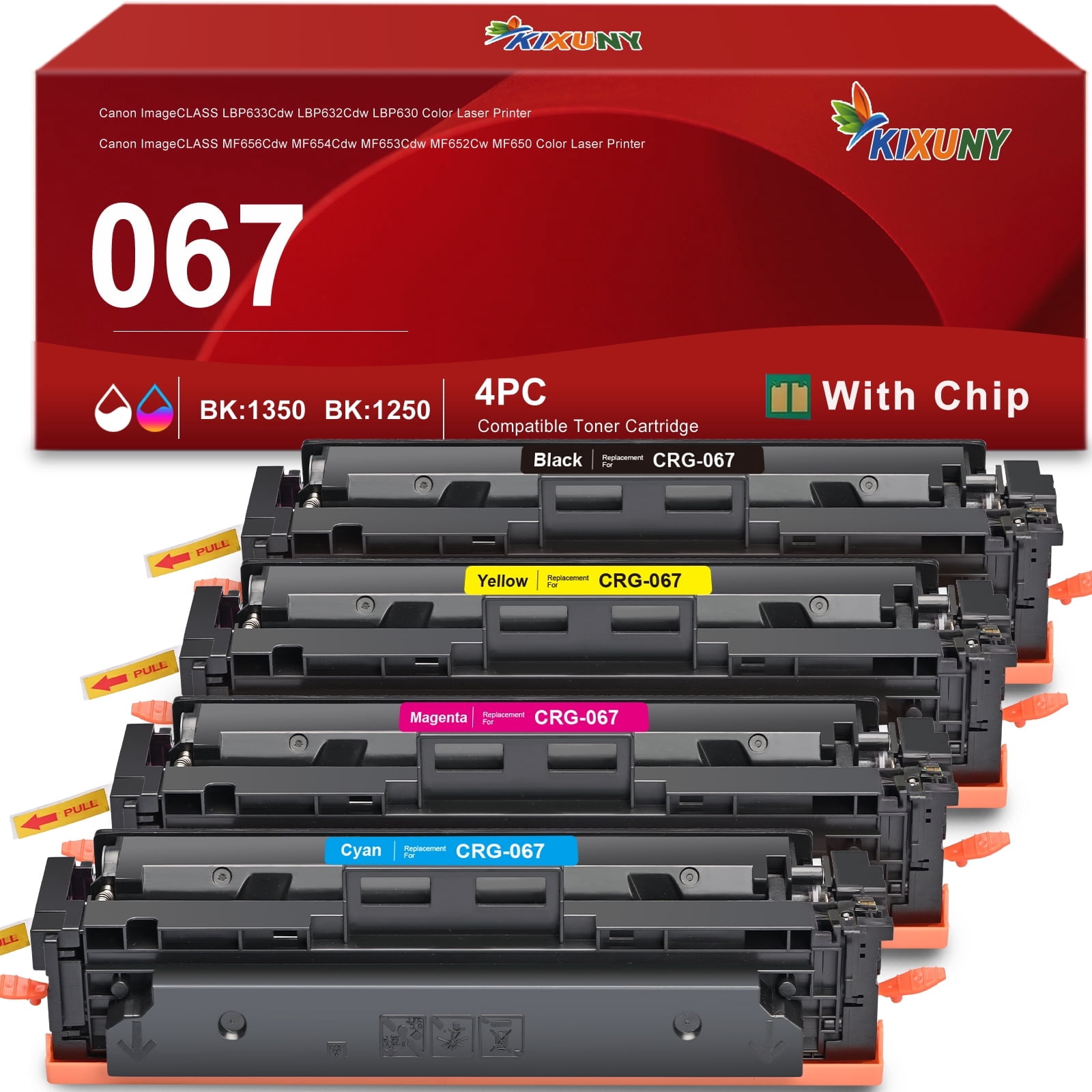 067 Toner Cartridge Compatible for Canon 067 067H Toner Cartridge 4 ...