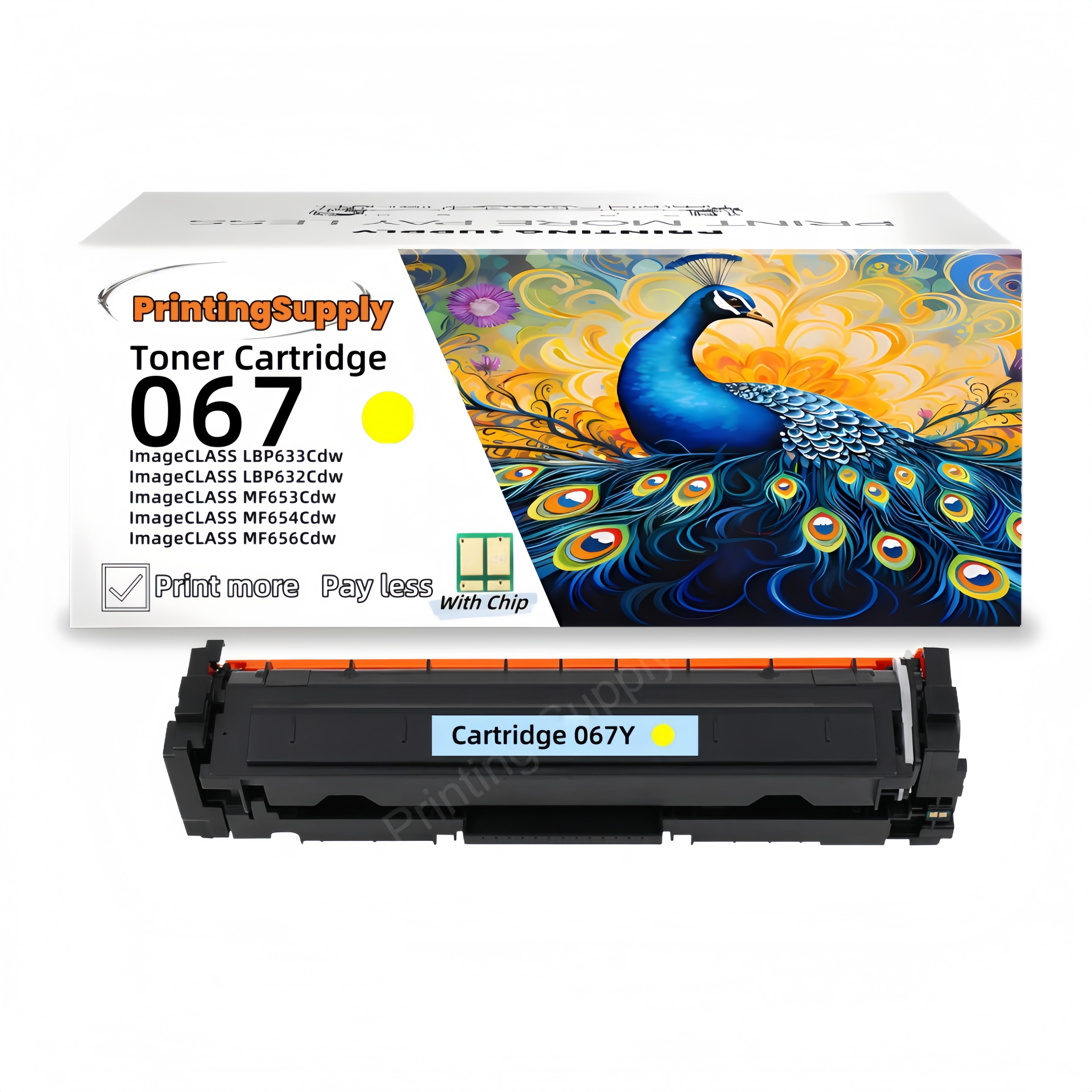 067 Yellow Toner Cartridge (WITH CHIP) Compatible with Canon 067 Color imageCLASS LBP630C ...