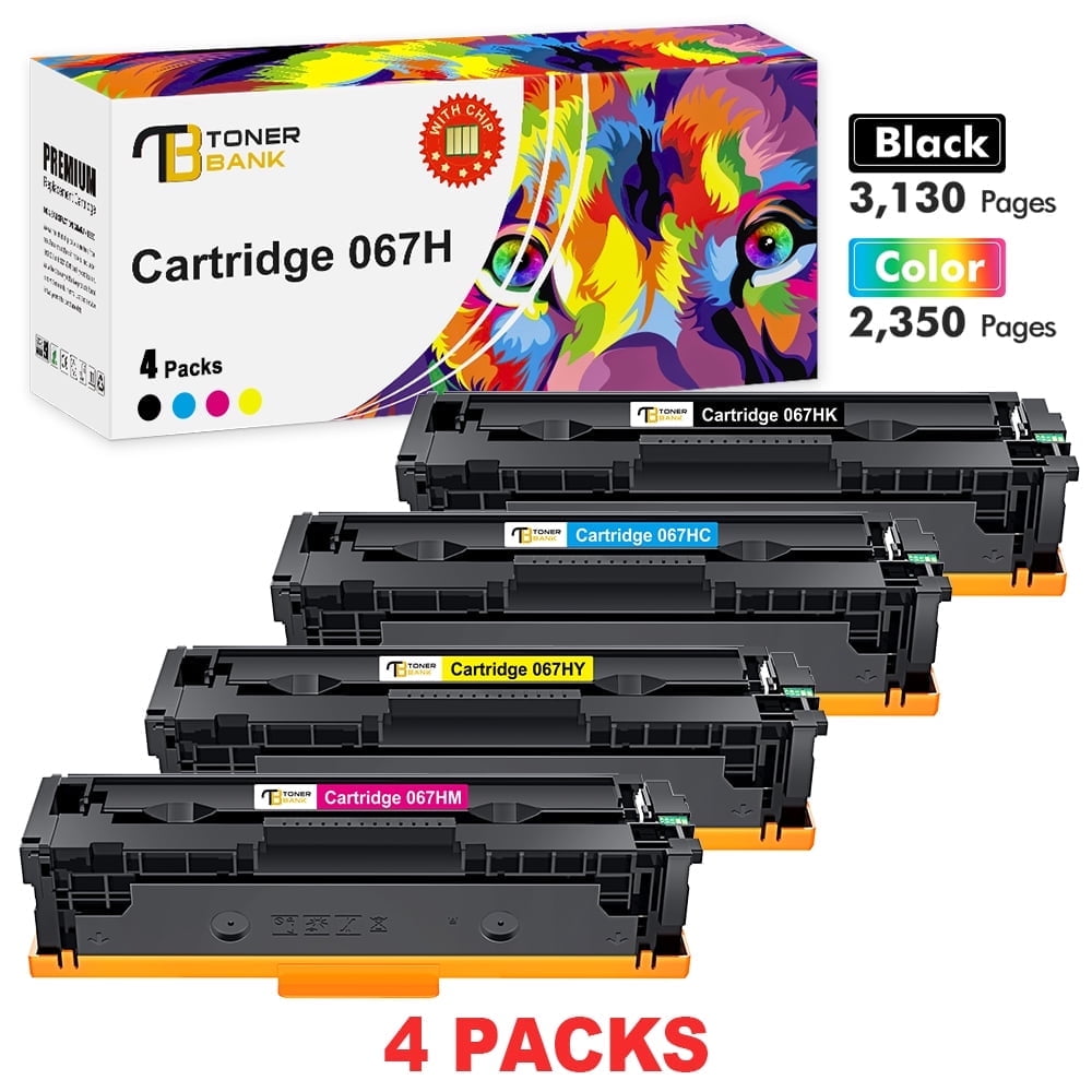 4-Pack High Yield Toner Cartridges Compatible for Canon 067H ...