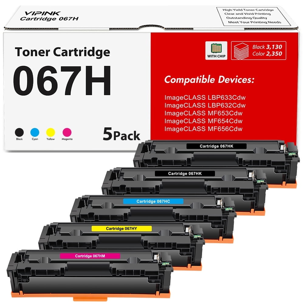 067H 067 Toner Cartridge 5-Pack High Yield MF656Cdw Compatible for ...