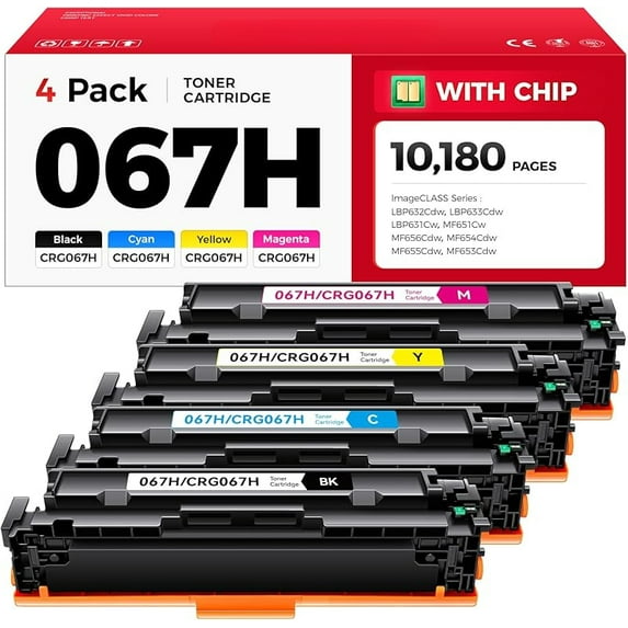 067H 067 Toner Cartridge Set 4-Pack MF656Cdw MF654Cdw High Capacity ...