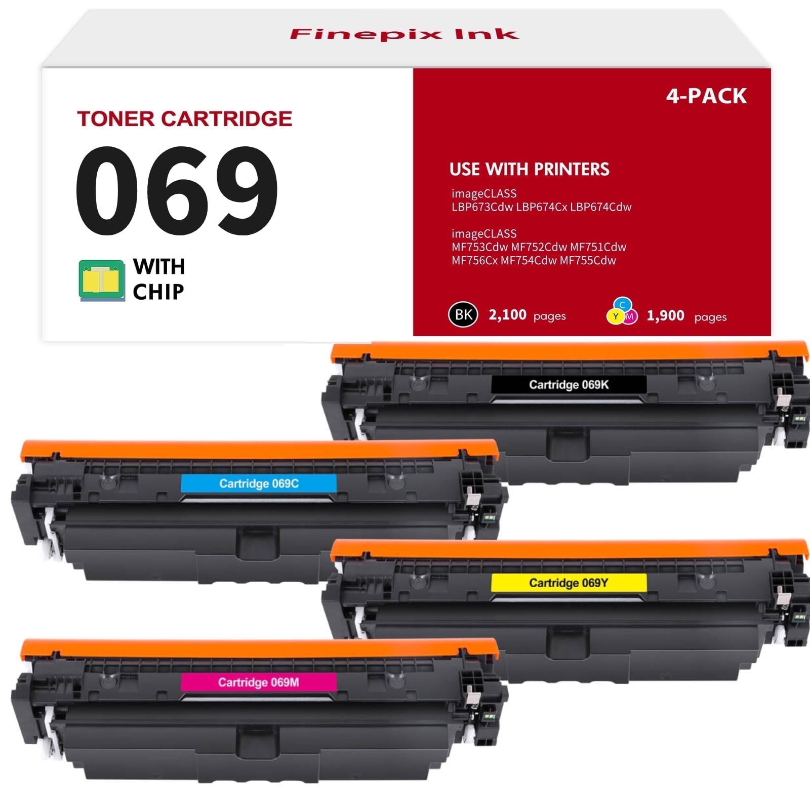 069 069H Toner Cartridges High Yield with Chip Compatible for Canon 069 ...