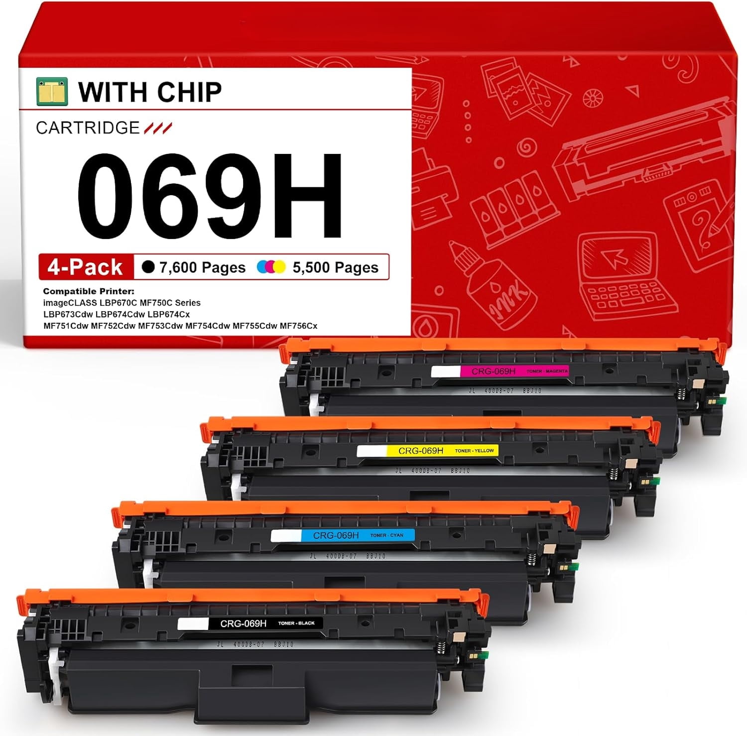 069H 069 Toner Cartridges High Capacity Compatible Replacement for Canon 069H 069 Works for ...