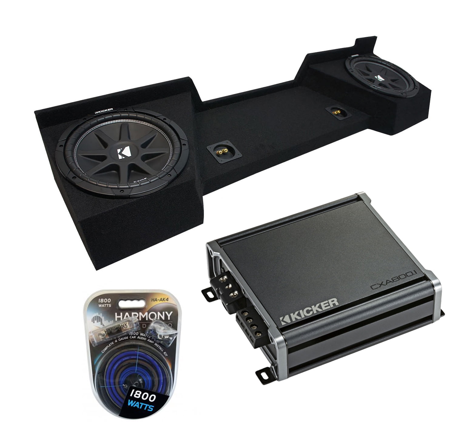 07-13 Chevy Silverado Ext Cab Truck Kicker Comp C10 Dual 10" Sub Box ...