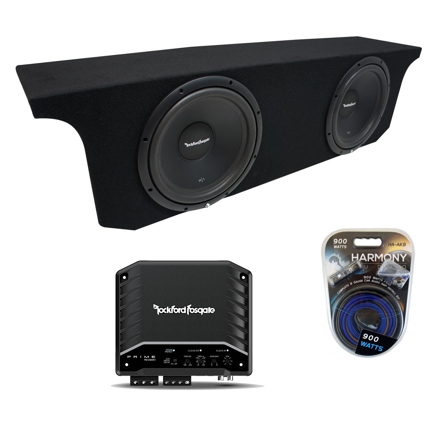 07-15 Jeep Wrangler JK Unlimited Rockford Prime R1S410 Dual 10" Sub Box ...