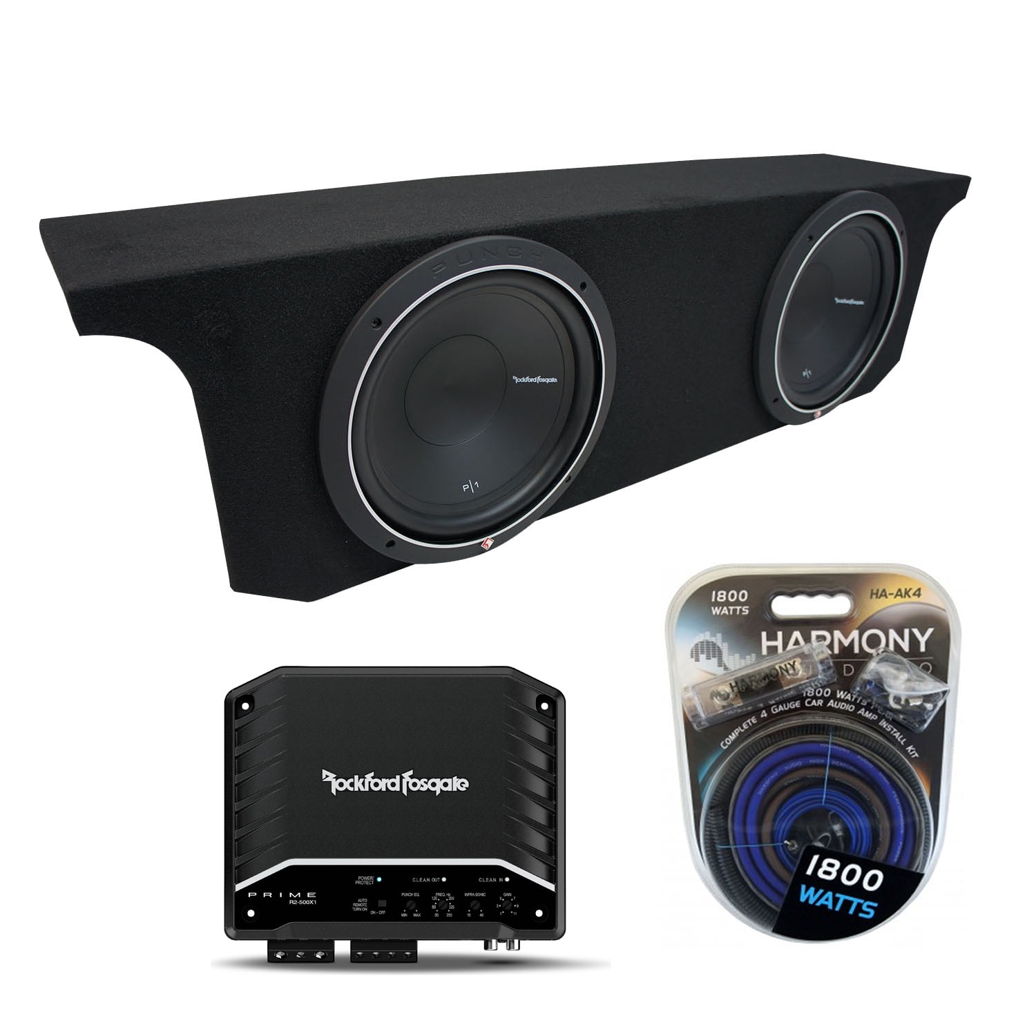 07-15 Jeep Wrangler JK Unlimited Rockford Punch P1S412 Dual 12" Sub Box ...