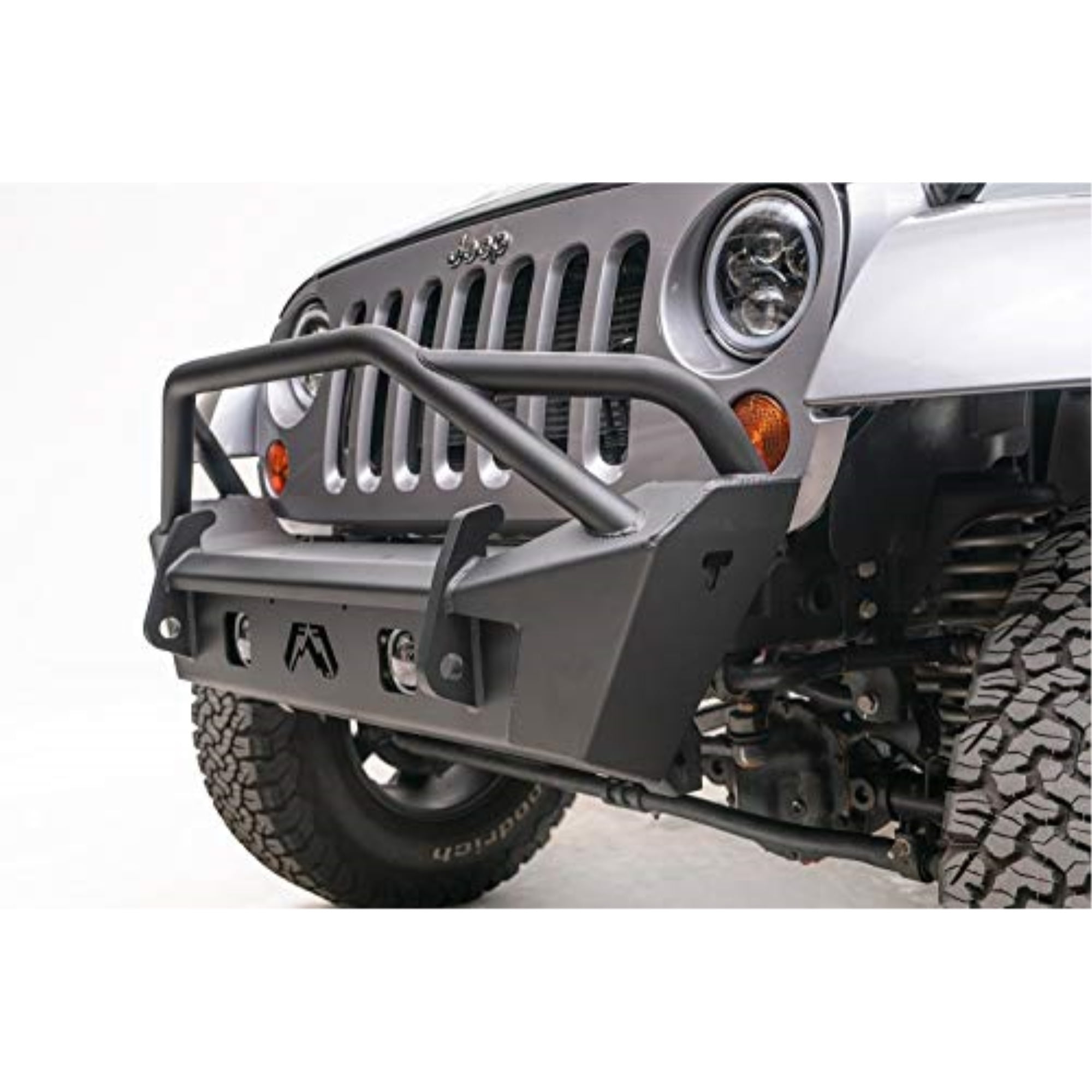 07-18 Wrangler Jk Stubby Bumper With Pre Runner Guard Matte Black Fits ...