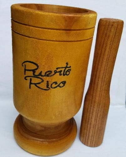 07 Puerto Tall Size Wood Mortar & Pestle Pylon Pilon Madera - Boricua ...
