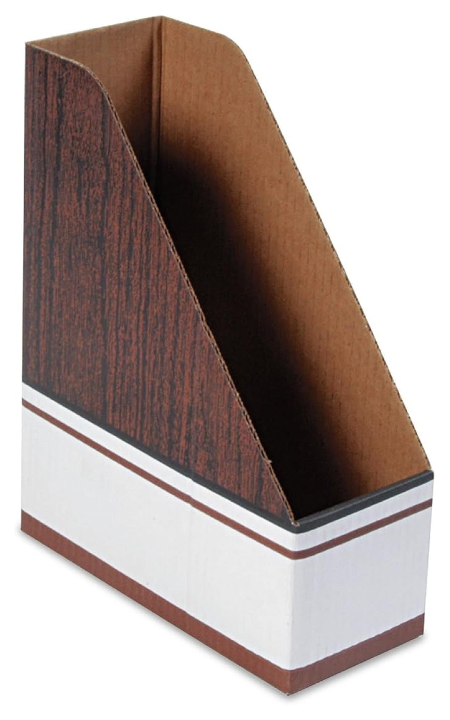 07223 Corrugated Cardboard Magazine File, 4 x 9 x 11 1/2, Wood Grain ...