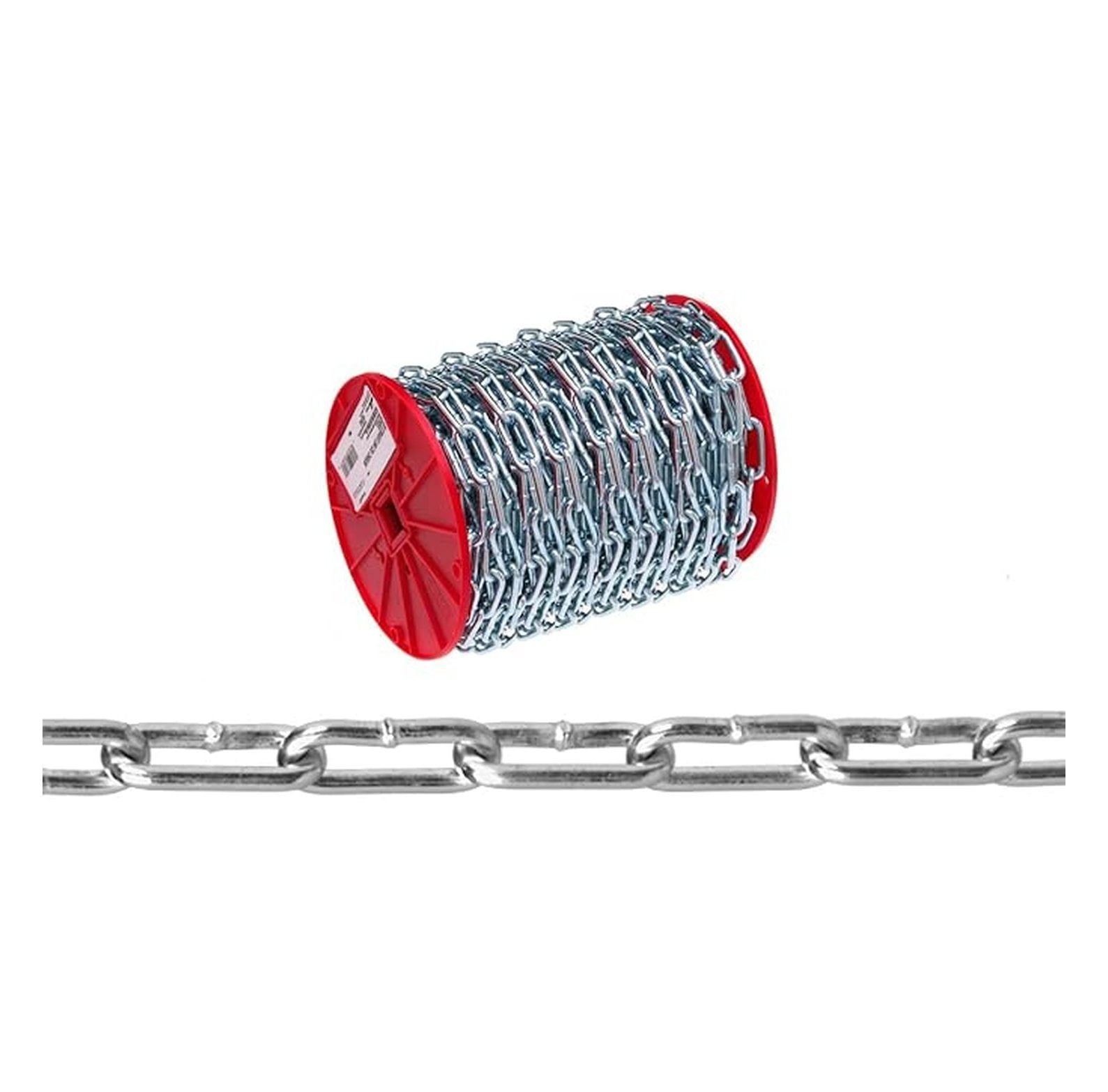 0724527 Low Carbon Steel Straight Coil Chain on Reel, Zinc Plated, 3/0 ...