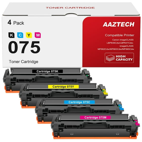 075 Toner Cartridge 075H With Chip Compatible for Canon 075 075H Toner Cartridge Set for ...
