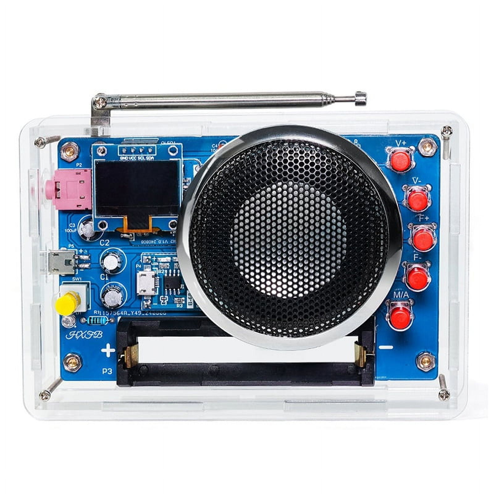 -077 FM Radio DIY Kit OLED Display Battery Rechargeable Welding ...