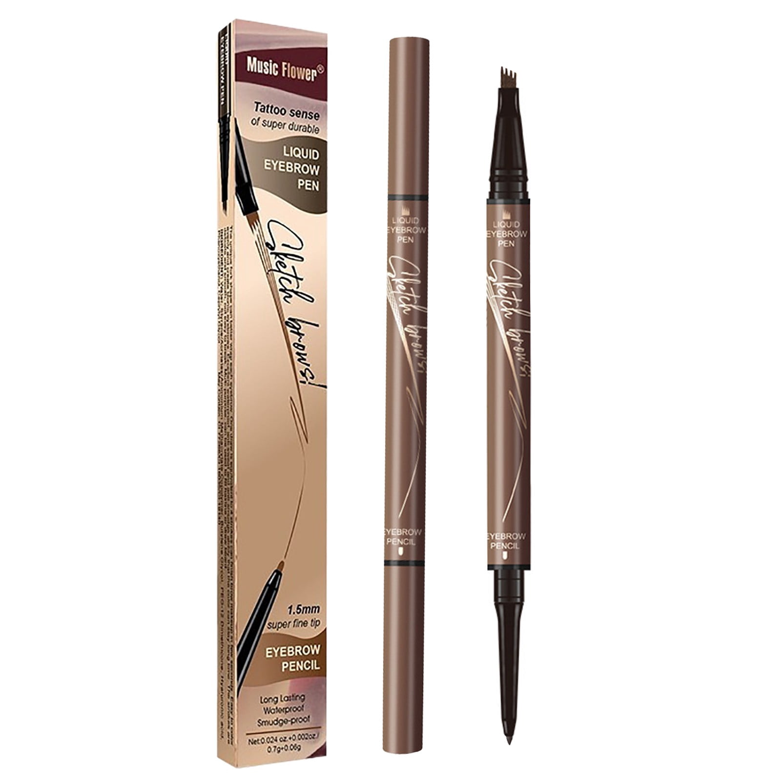 07mlTip Eyebrow Pencil & Liquid Filler: Quad Point Precision For Long ...