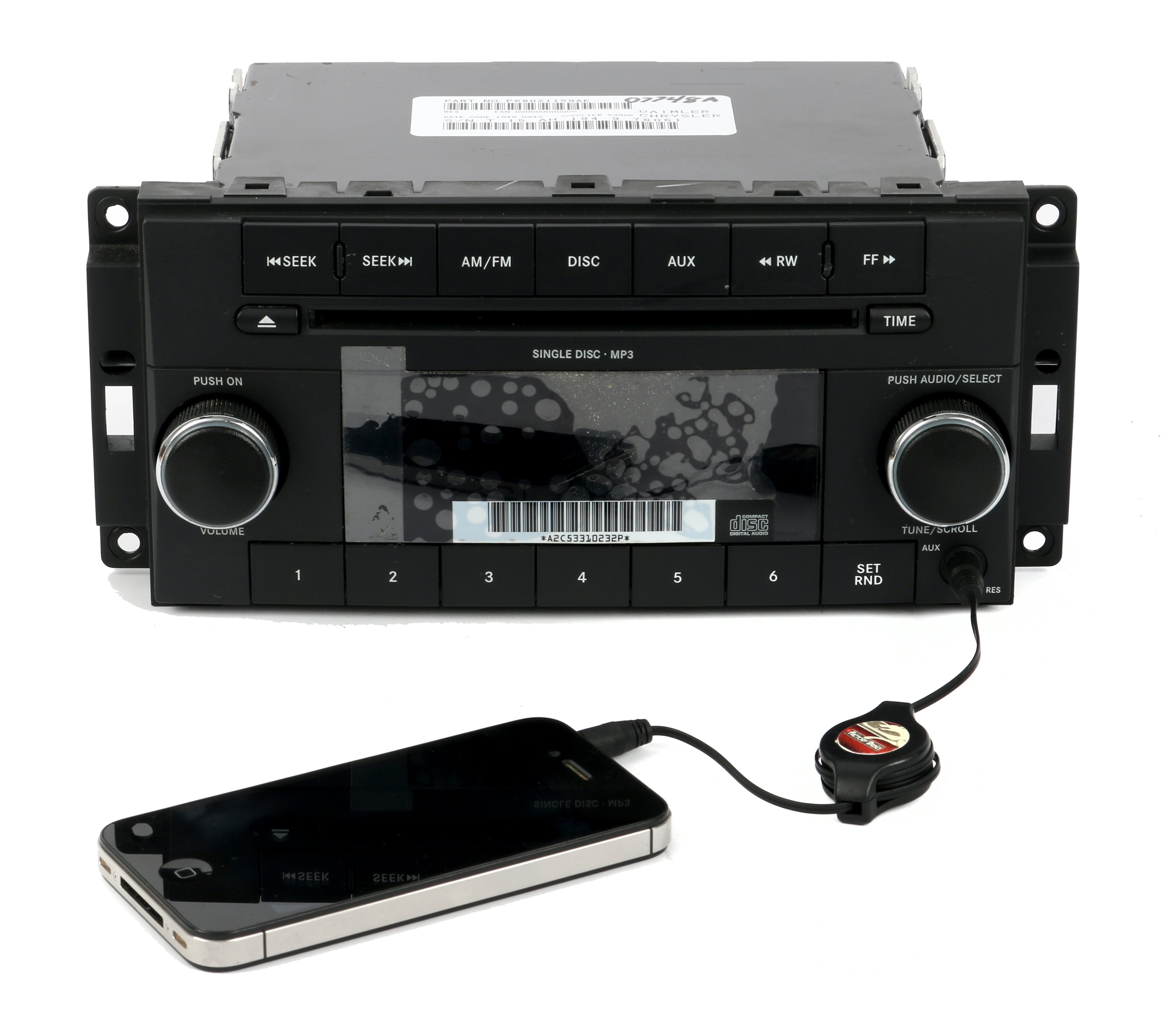 08-09 Chrysler Dodge Jeep AM FM Single CD Player Aux In Face RES ...