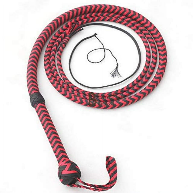 08, 10, 12 Foot 12 Strands Bullwhip para Cord Nylon Bull Whip Red Black ...