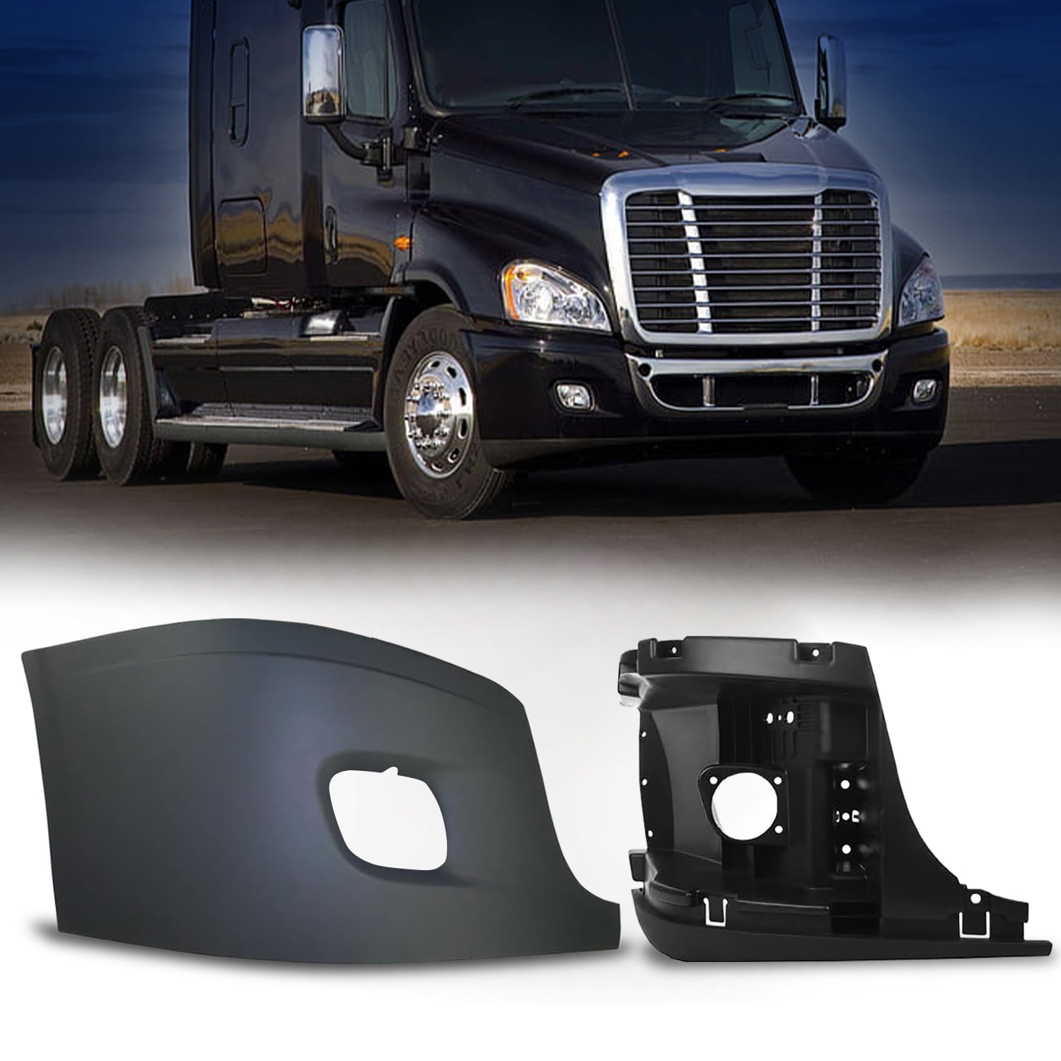 08-17 Freightliner Cascadia Bumper Cover w/Inner Support Reinforcement ...