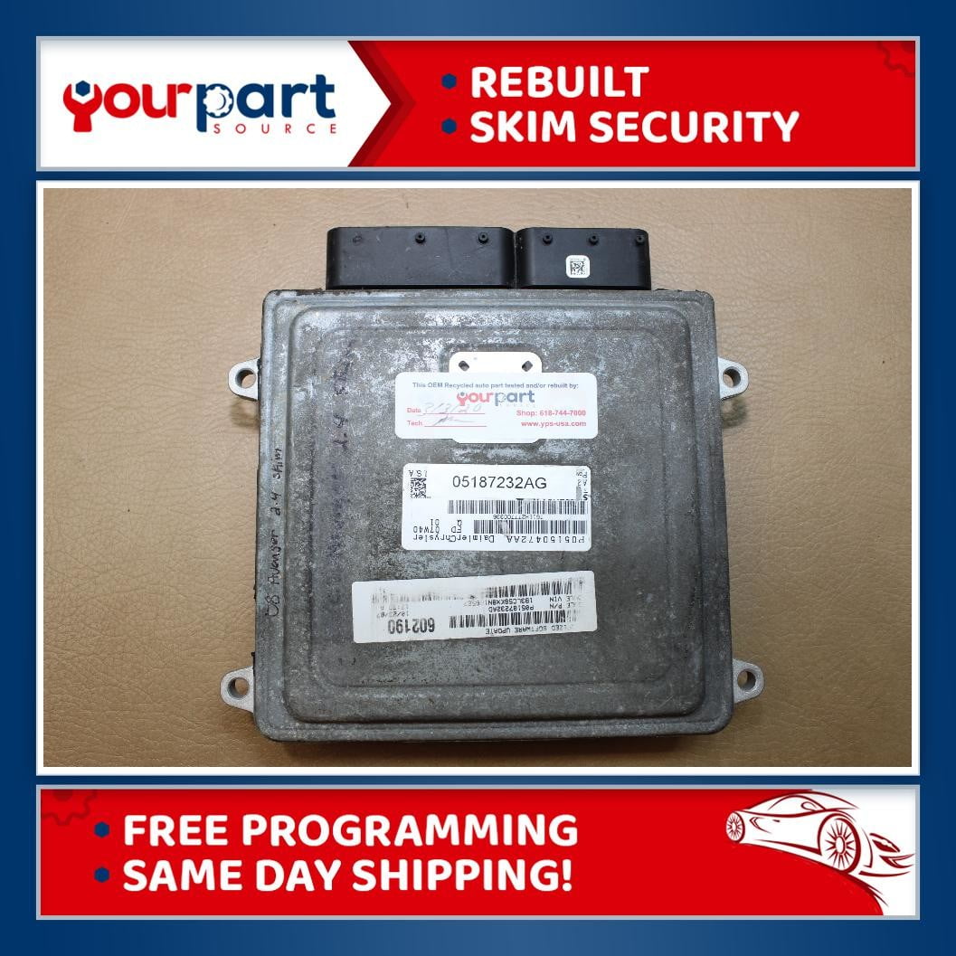 08 2.4L AVENGER SEBRING ECU ECM PCM ENGINE CONTROL COMPUTER 05187232 ...