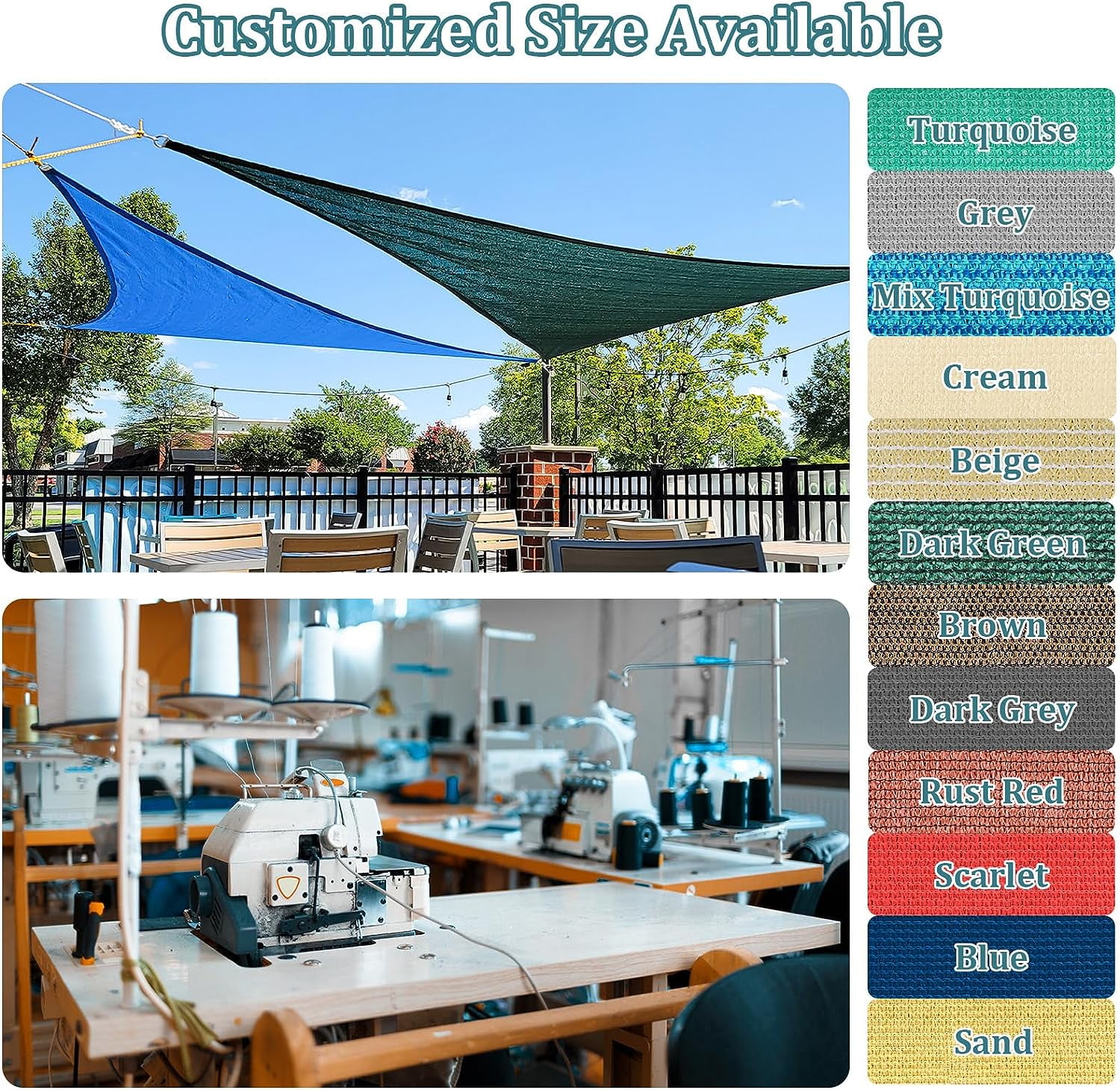08'X10' Sun Shade Sails Curved Canopy Rectangular Scarlet 185Gsm Shade ...