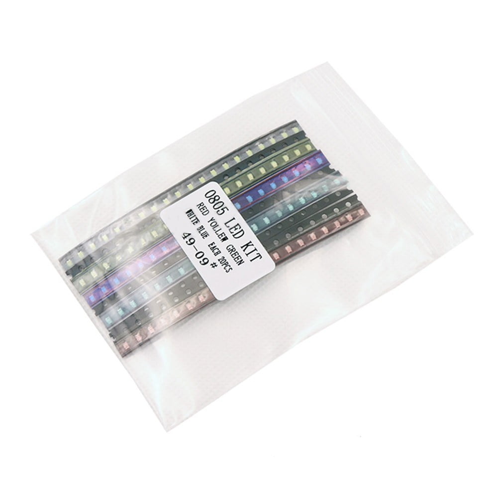 0805 LED Light Assortment Kit 100pcs 5 Colors For Various Applications ...
