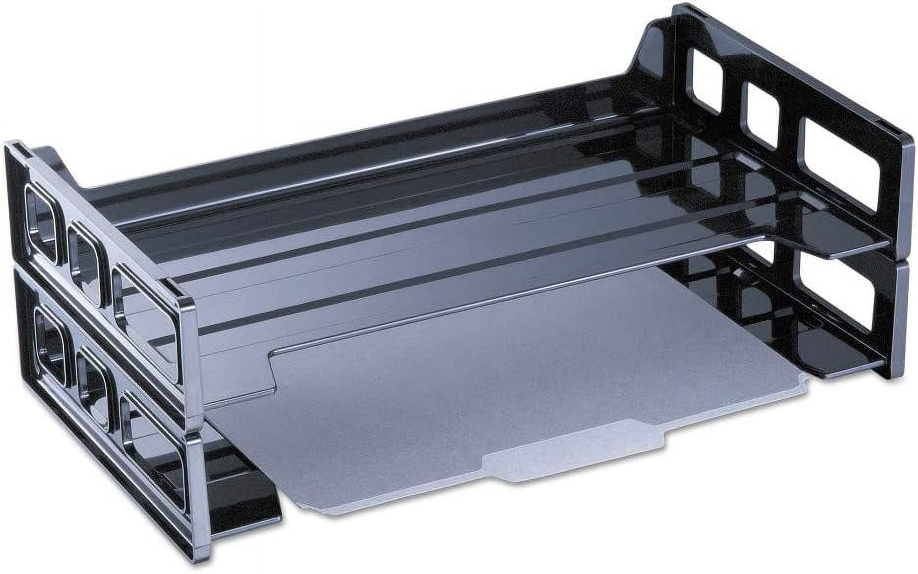 08101 Side Load Legal Desk Tray, Two Tier, Plastic, Black - Walmart.com