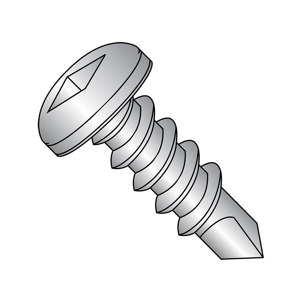 0816KQP410 410 Stainless Steel Self-Drilling Screw, Plain Finish, Pan ...