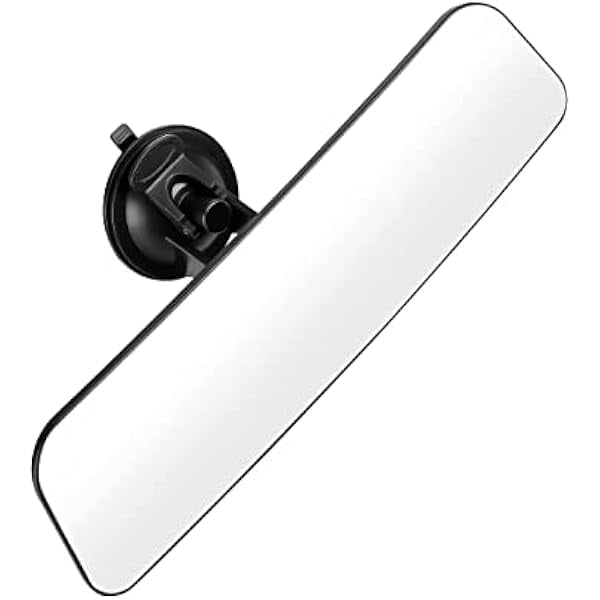 0829 12'' Car Rear View Mirror with Suction Cup, Convex Wide Angle HD ...