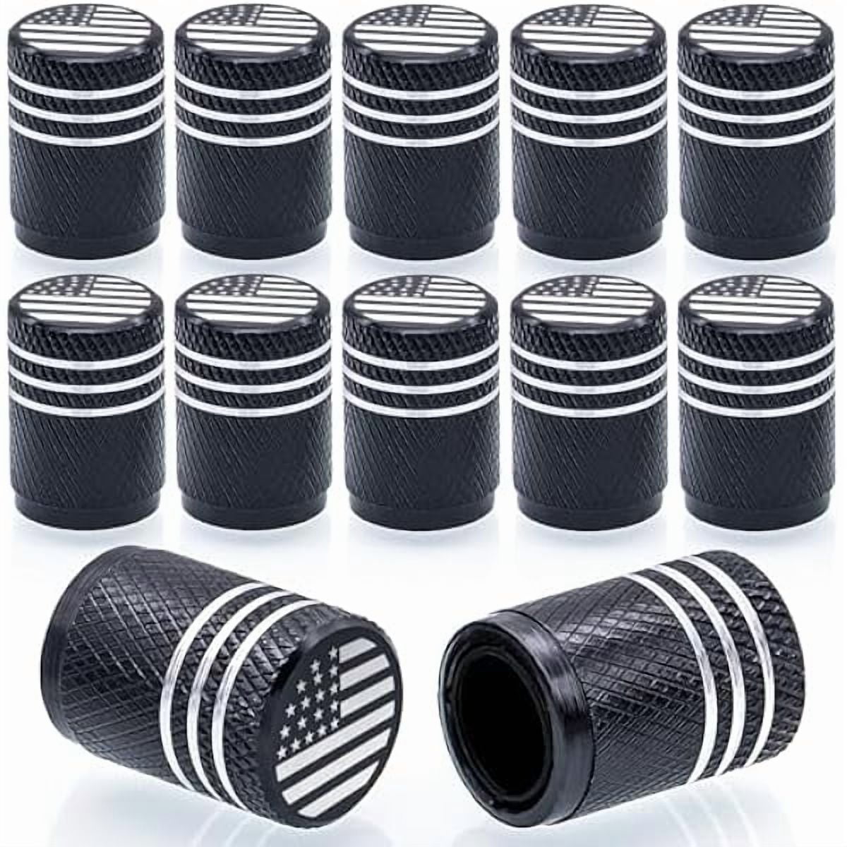 0829 12PCS USA Flag Tire Valve Stem Caps, Aluminum Air Caps Cover, with ...