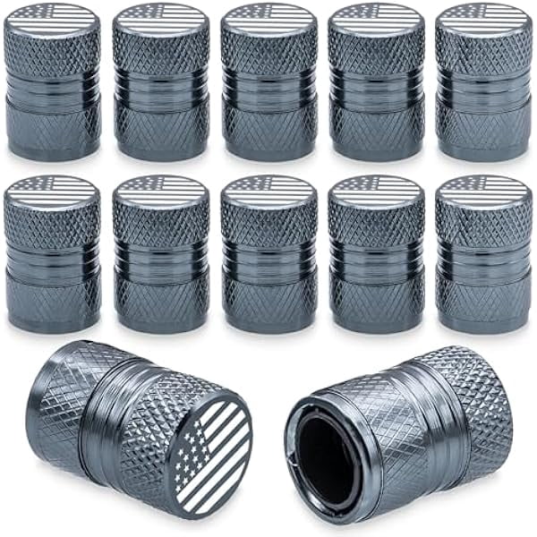0829 12PCS USA Flag Tire Valve Stem Caps, Premium Alloy Air Caps Cover ...