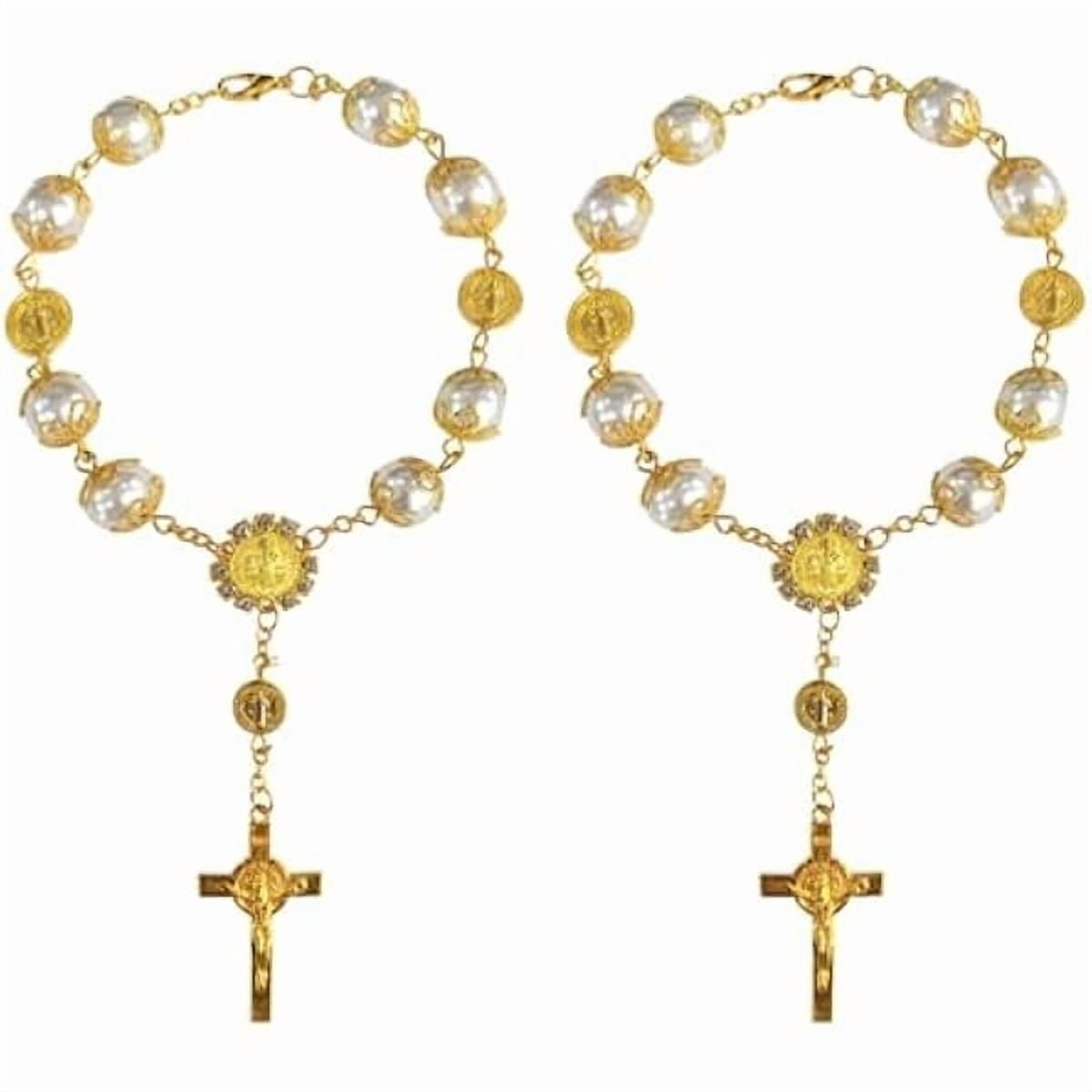 0829 2 PCS Car Rosary for Rearview Mirror, Personalized Cross Blessing ...