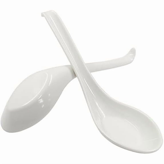 0829 2PCS Asian Soup Spoons, Chinese Japanese Miso Ramen Wonton ...