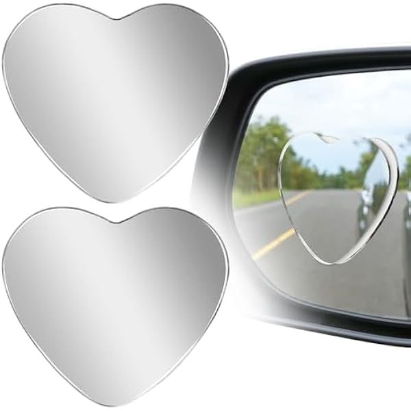 0829 2pcs Heart Blind Spot Mirrors for Cars, Adjustabe Wide Angle ...