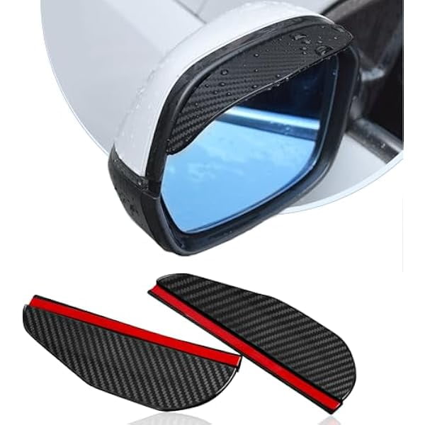 0829 2pcs Rearview Mirror Eyebrows - Carbon Fiber Mirror Rain Guards ...