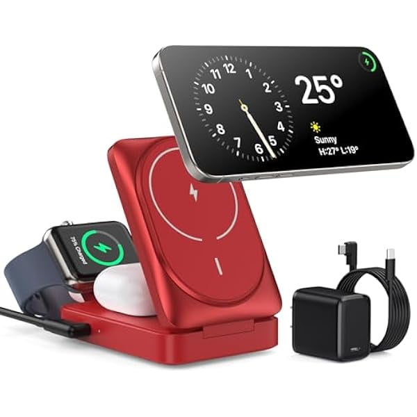 3-in-1 Wireless Charger Charging Station for iPhone, 15W Fast Charging ...