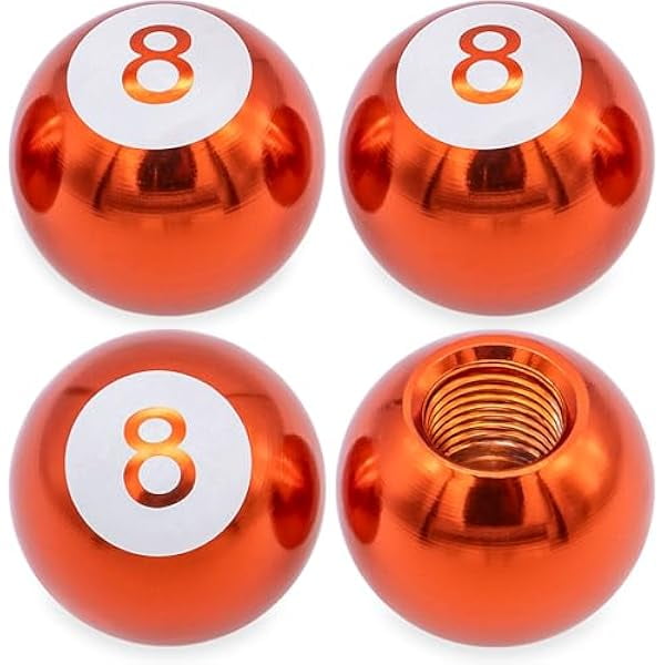 0829 4PCS Pool 8 Ball Tire Valve Stem Caps, Aluminum Alloy Corrosion ...